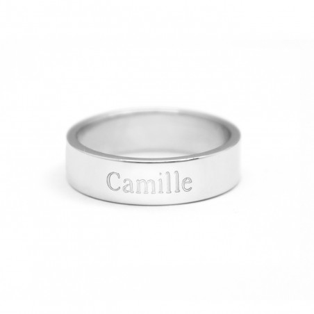Ribbon wedding ring to engrave - Sterling silver - Petits Tresors.
