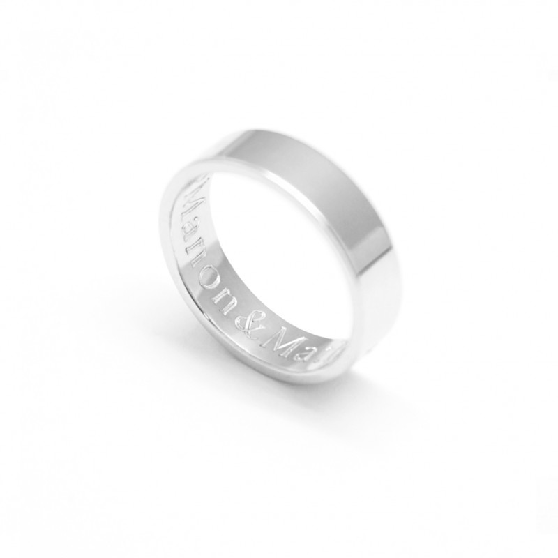 Ribbon wedding ring to engrave - Sterling silver - Petits Tresors.