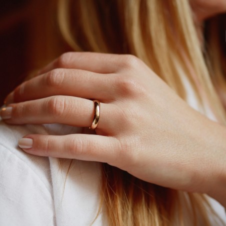 Personalized gold plated wedding ring - couple in love - Petits Tresors