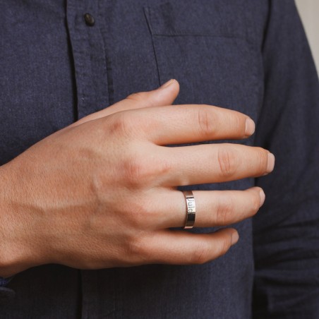 Ribbon wedding ring to engrave - Sterling silver - Petits Tresors.