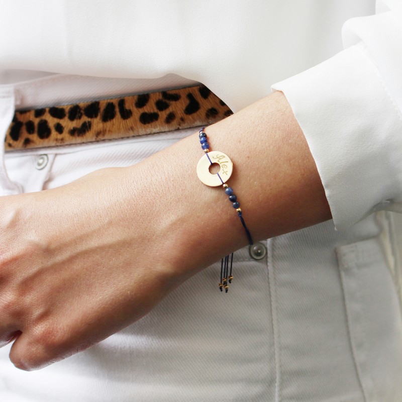 Mini token and beads Charm Bracelet for woman - Gold plated